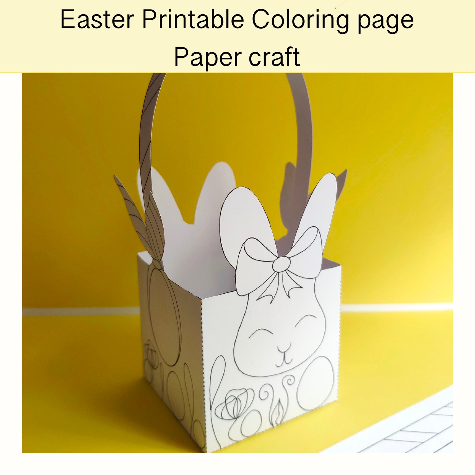 Printable Easter Paper Toy. Spring. Kids Craft. Easter Treat Basket ...
