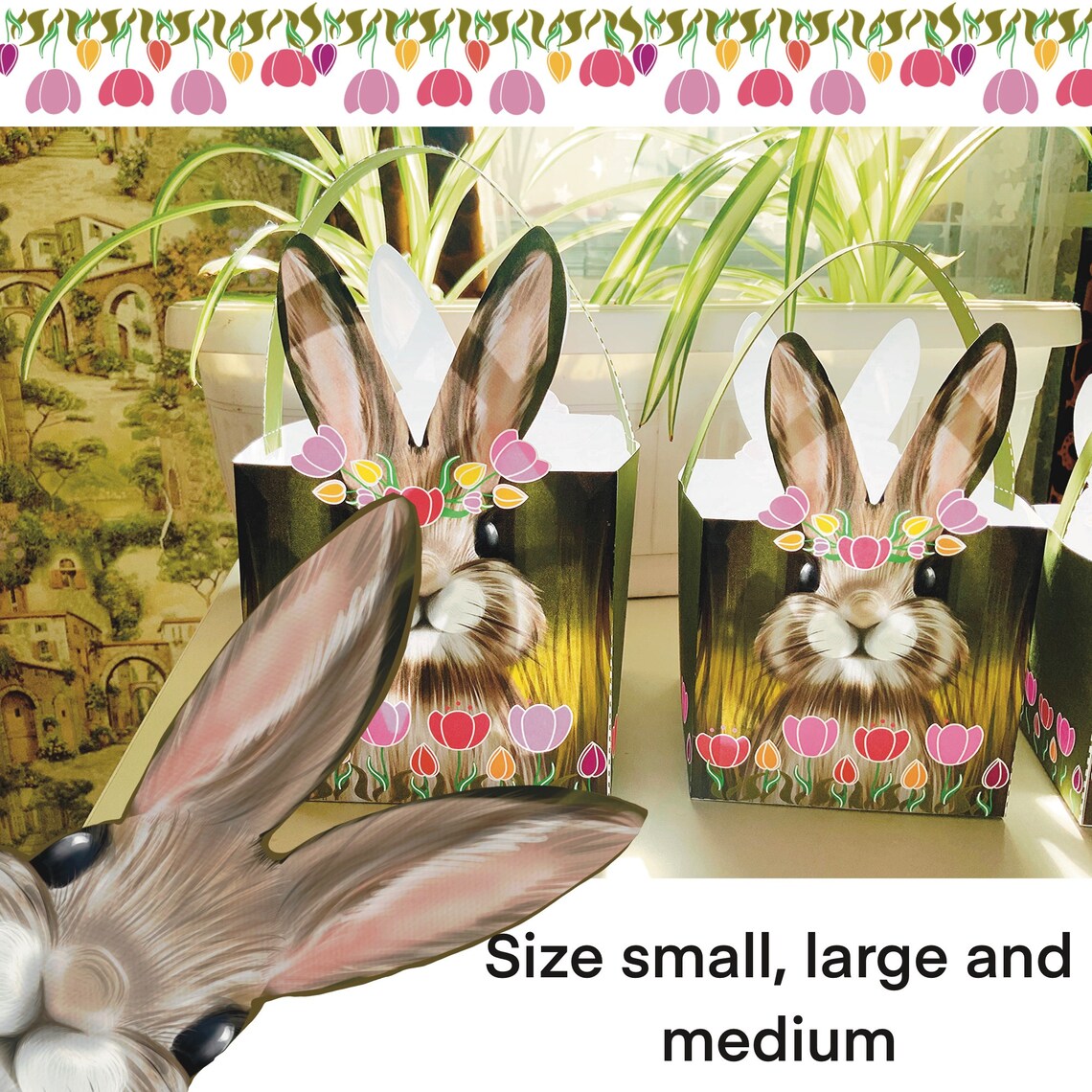 Printable Easter Basket Printable Bunny Spring. Kids Craft. Easter ...