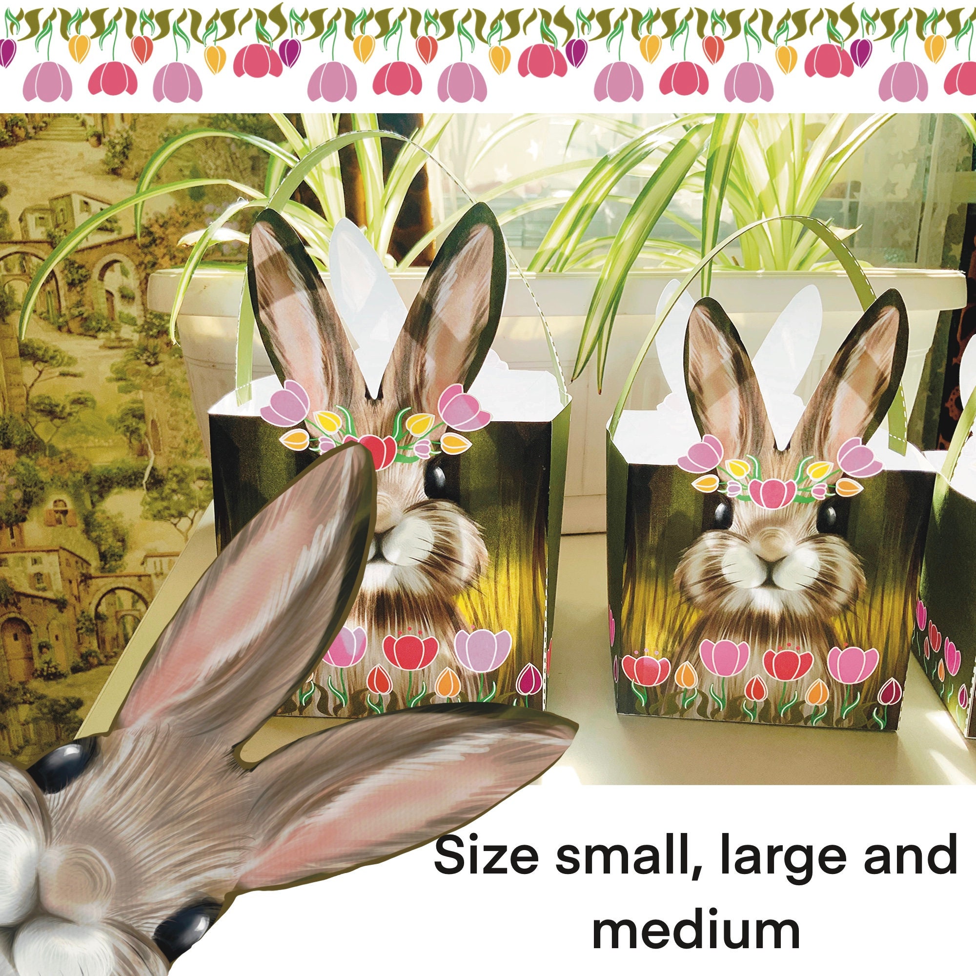 Printable Easter Basket Printable Bunny Spring. Kids Craft. Easter ...