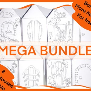 Mega Bundle! Halloween 8 Paper Craft Houses and More Than 50 Items as a ...