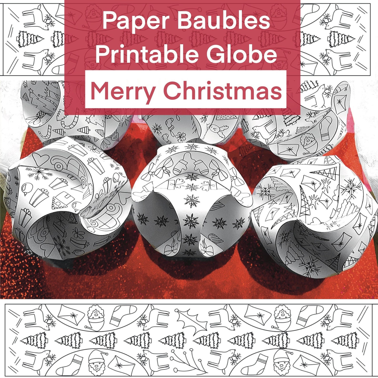 Printable Paper Ornament. Merry Christmas. Triskele Paper Globes ...