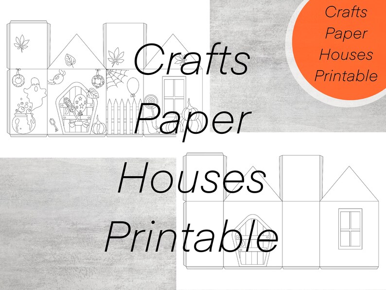 Mega Bundle! Halloween 8 Paper Craft Houses and More Than 50 Items as a ...