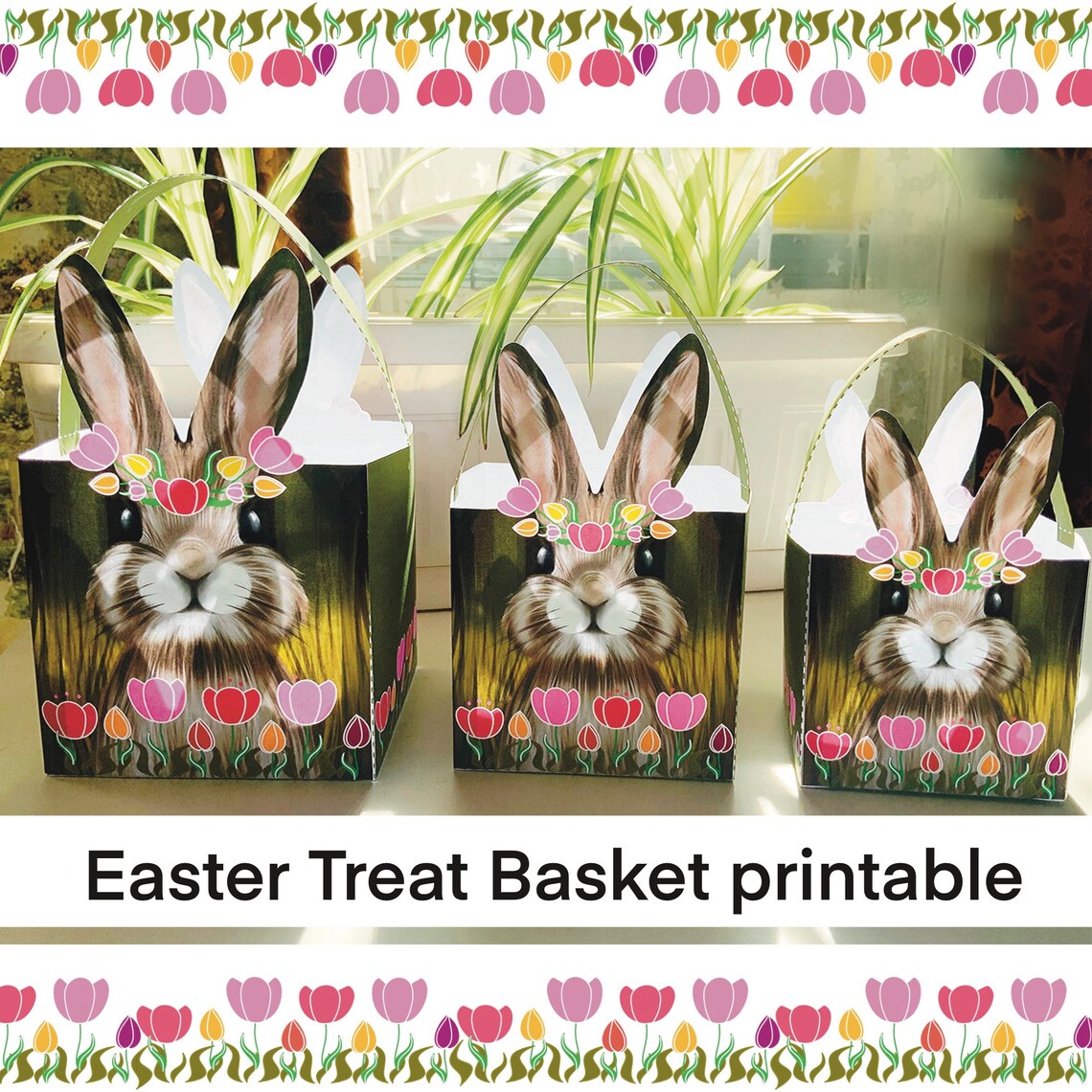 Printable Easter Basket Printable Bunny Spring. Kids Craft. Easter ...