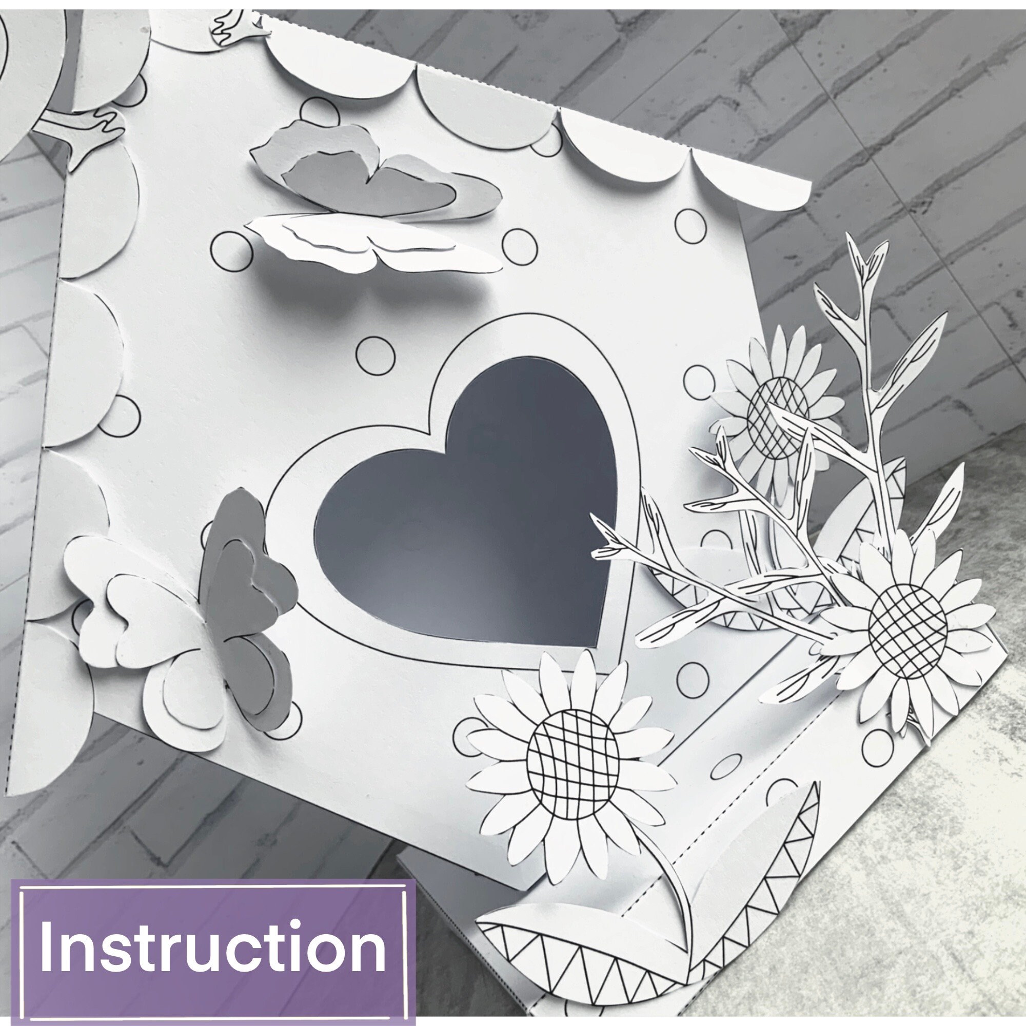 Bird Craft for Kids, Doll House. Bird Spring Paper House. Printable ...