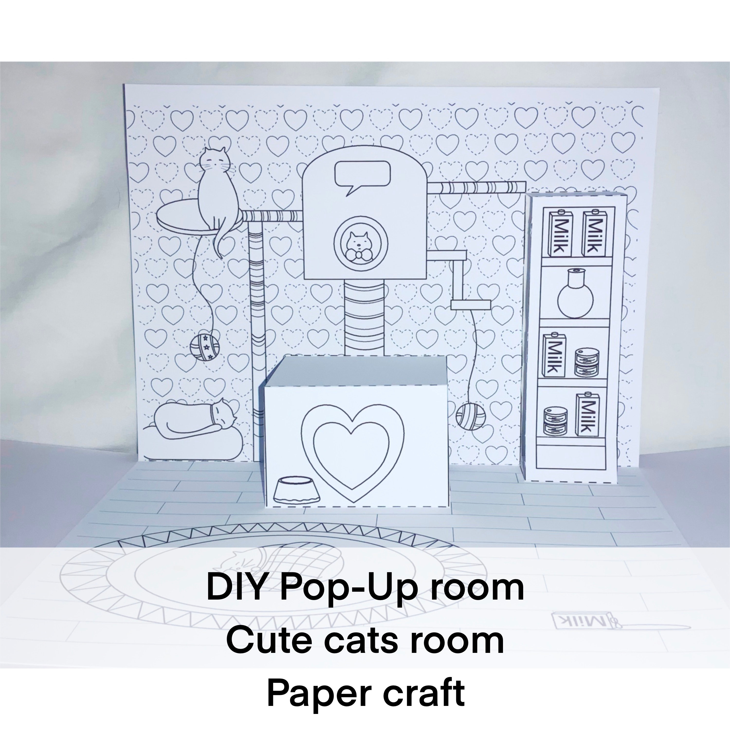 Pop up Room for Cats to Print. Paper Crafts in the Form of a Pop-up ...