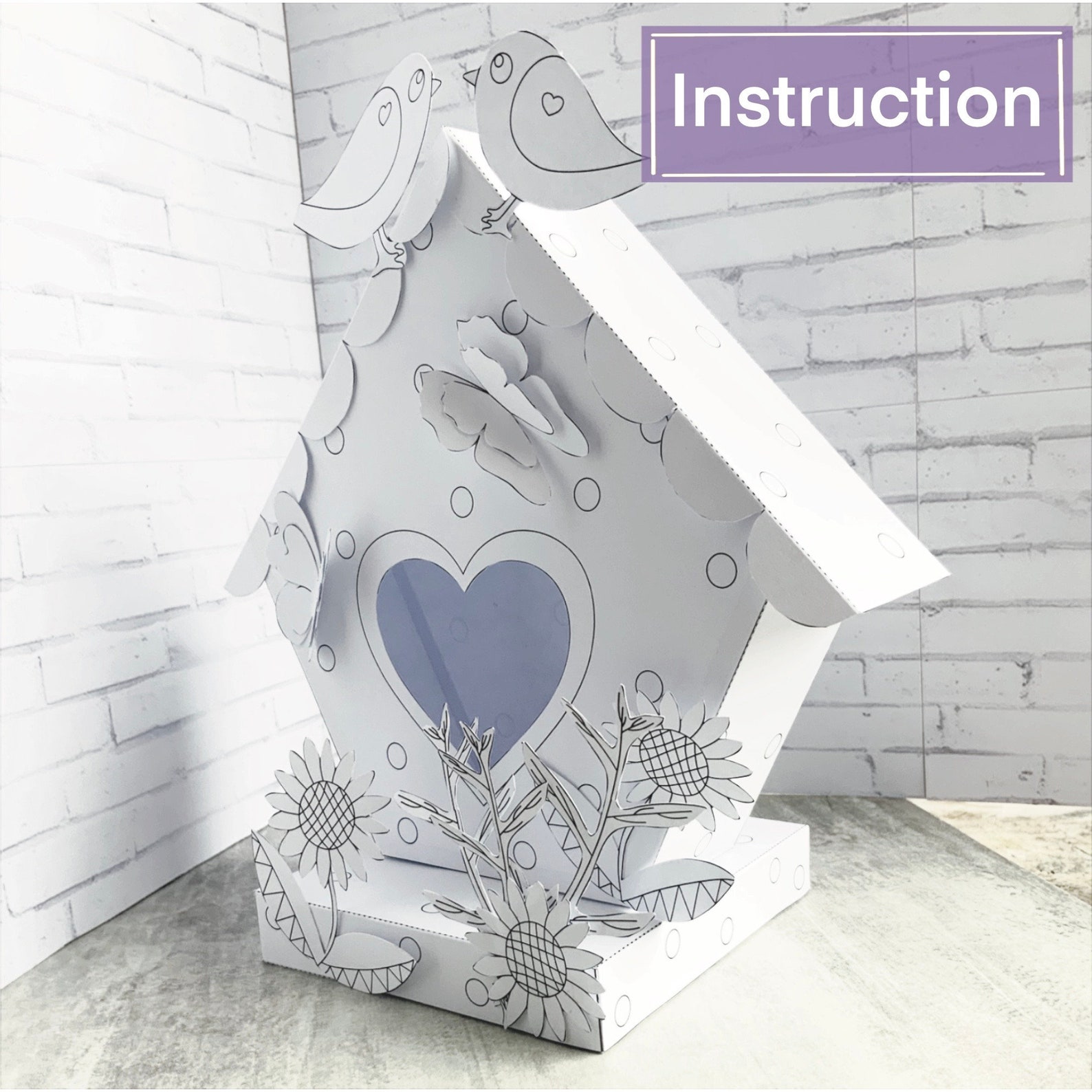 Bird Craft for Kids, Doll House. Bird Spring Paper House. Printable ...