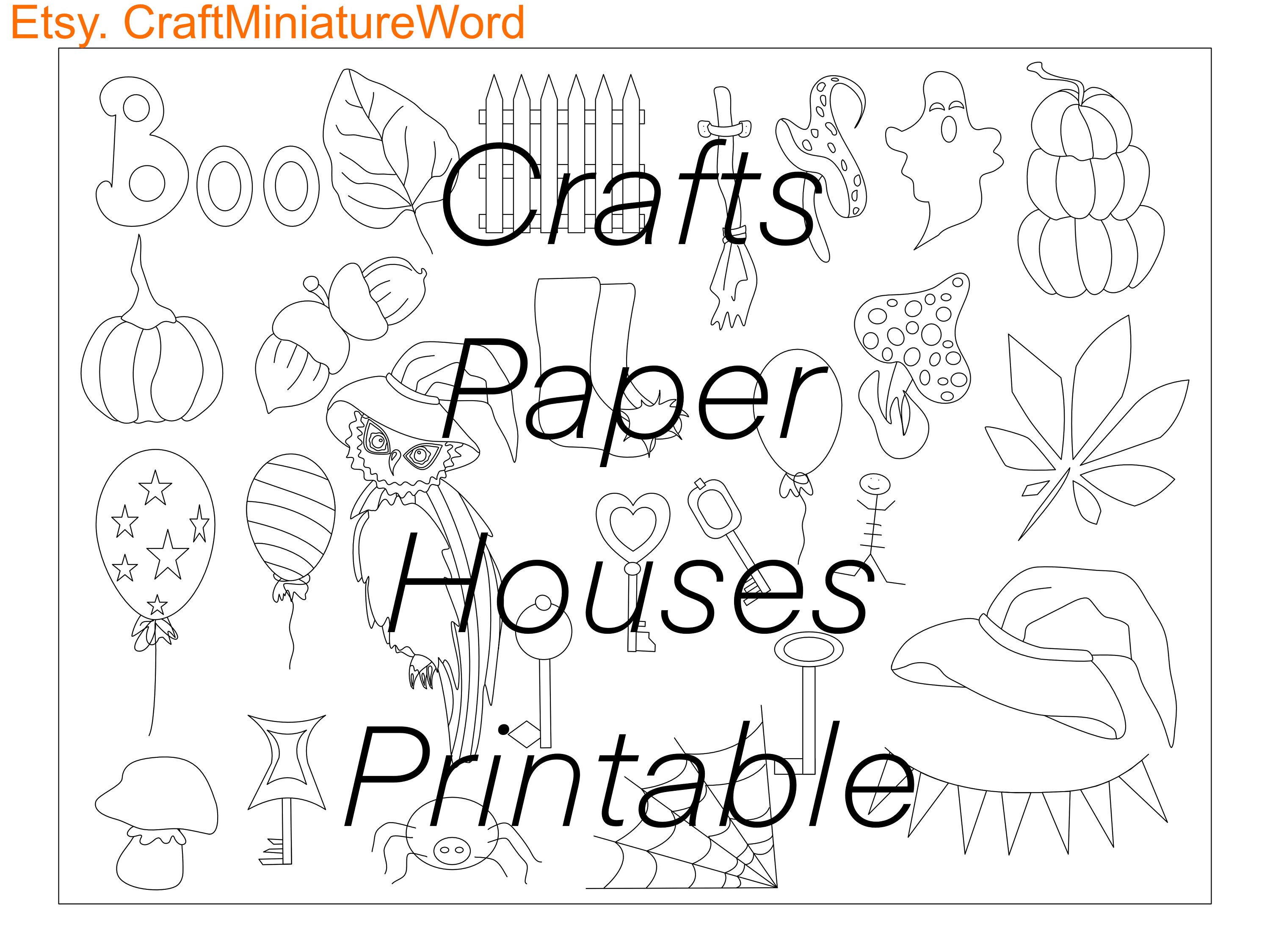 Mega Bundle Halloween 8 Paper Craft Houses and More Than 50 Items as a ...