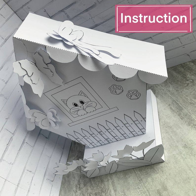 Cat Craft for Kids, Doll House. Cat Spring Paper House. Printable Doll ...