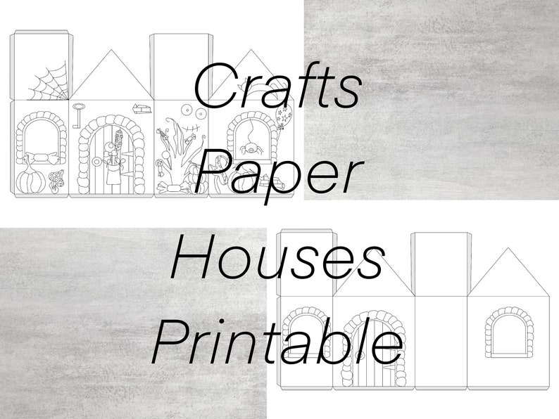 Halloween Diy Papercraft. Haunted House. Set 1. Printable - Etsy