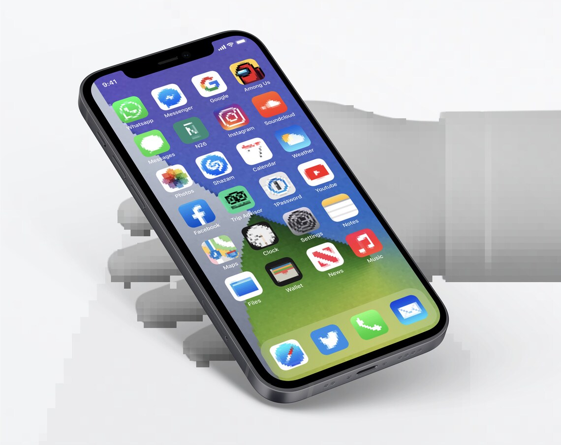 120 iOS Pixelated Icons iPhone iOS 14 App Pack Cool | Etsy