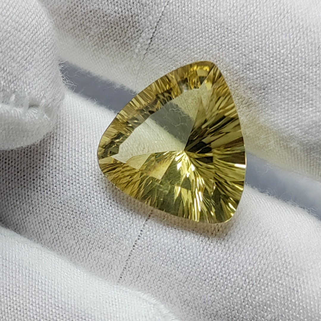 Lemon Quartz Concave Cut, Lemon Quartz for Jewelry Making, Lemon Quartz ...
