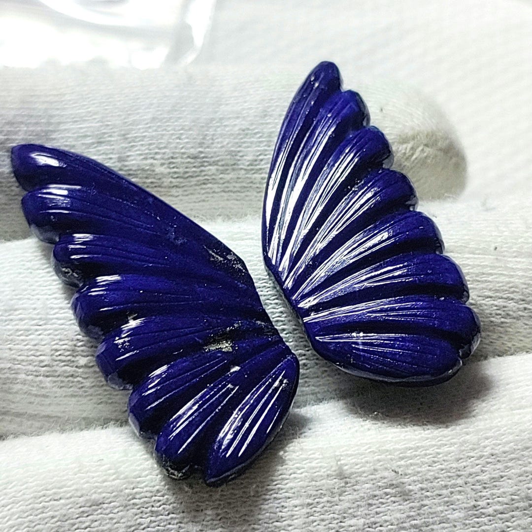 Lapis Lazuli Butterfly Wing Carvings: Jewelry Making Pair (18x42mm) - Etsy