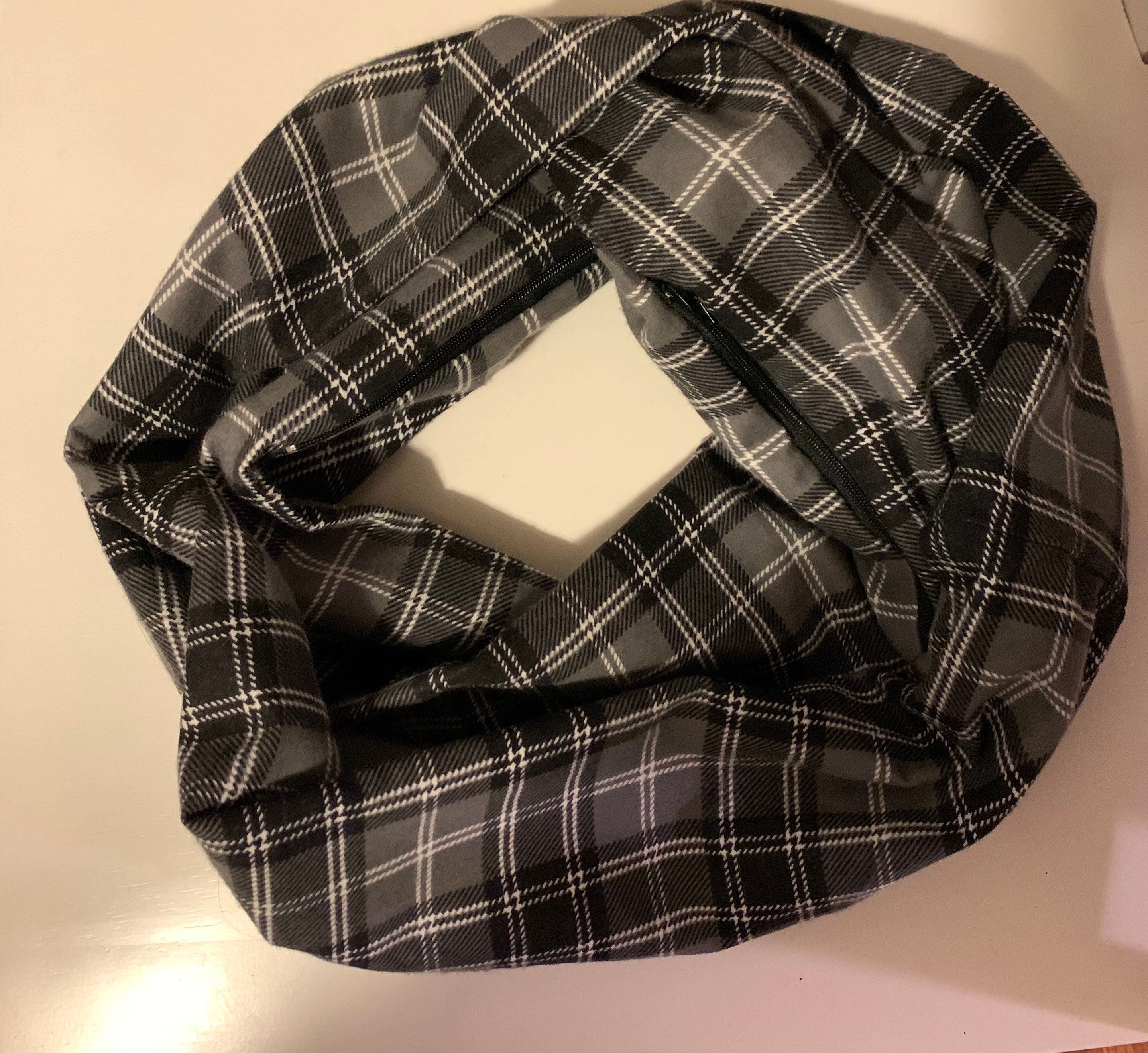 Double Pocket Infinity Scarf- Plaid Collection - Etsy