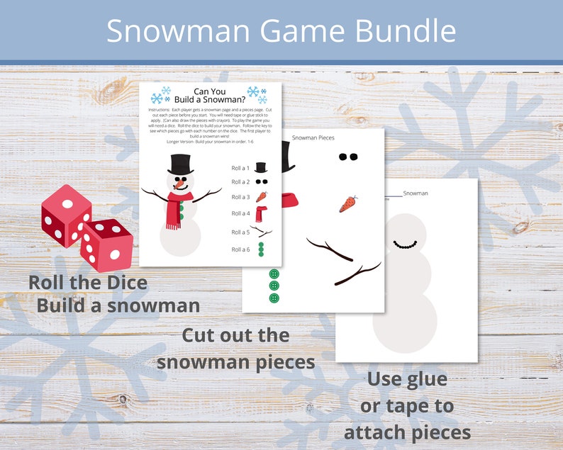 PRINTABLE SNOWMAN GAMES | Print at Home | Instant Download - Etsy
