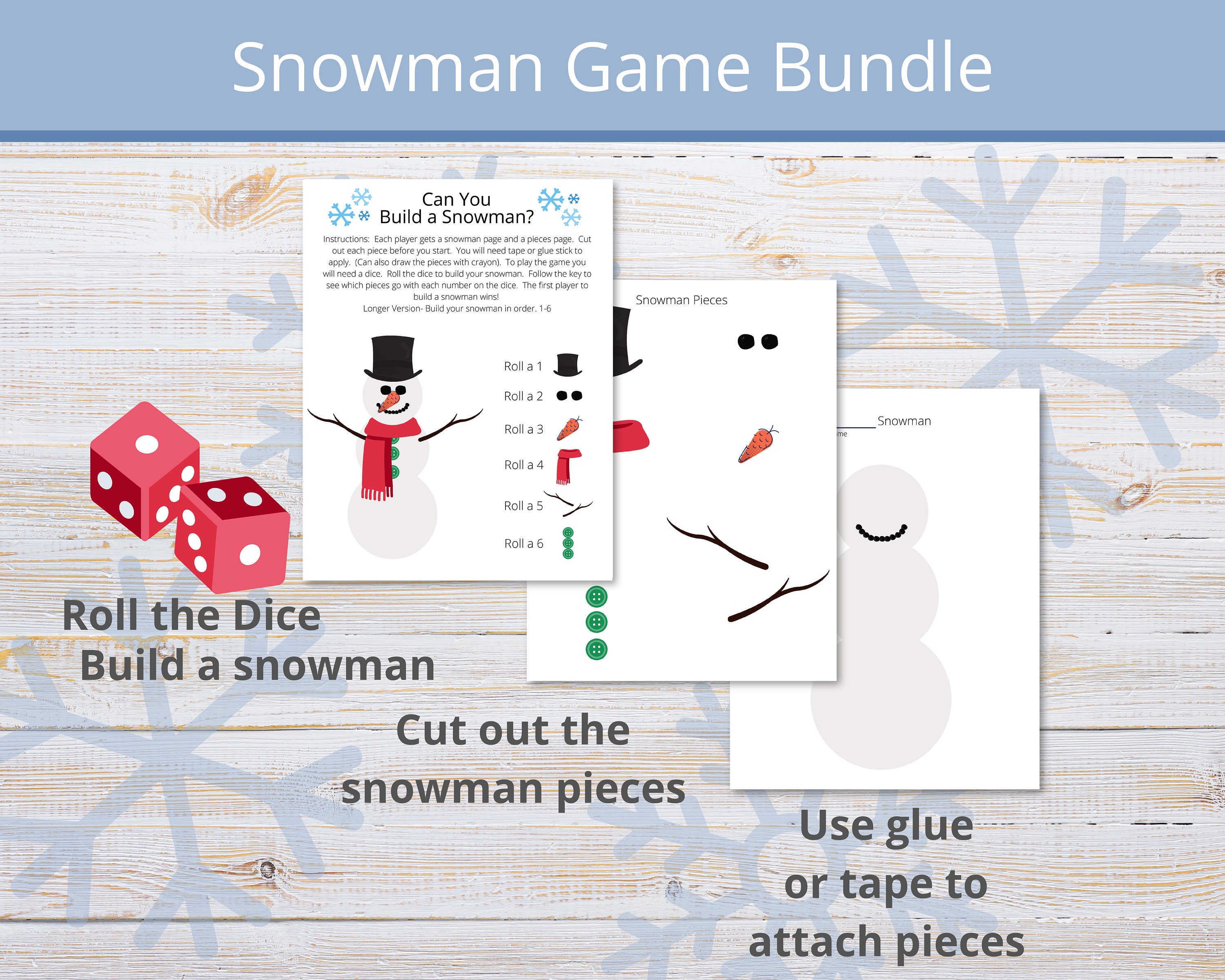 PRINTABLE SNOWMAN GAMES | Print at Home | Instant Download - Etsy