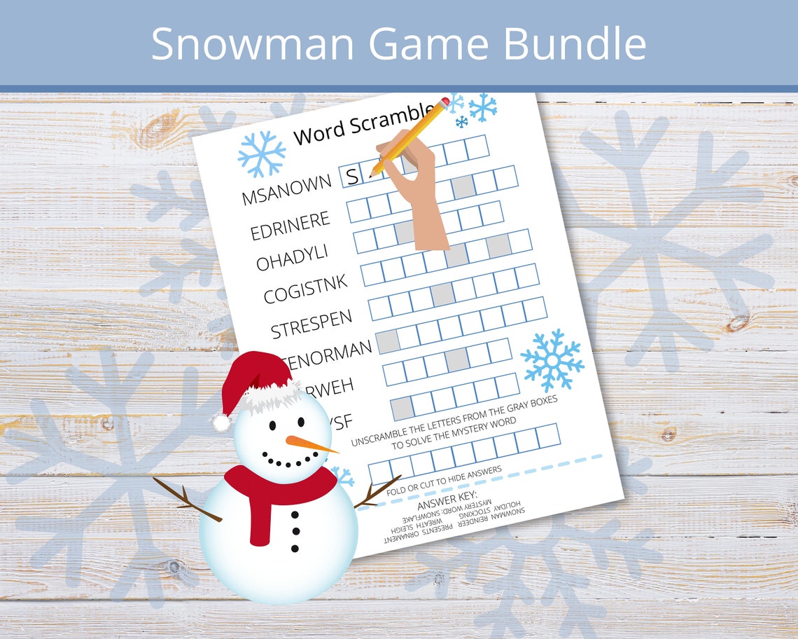 PRINTABLE SNOWMAN GAMES | Print at Home | Instant Download - Etsy