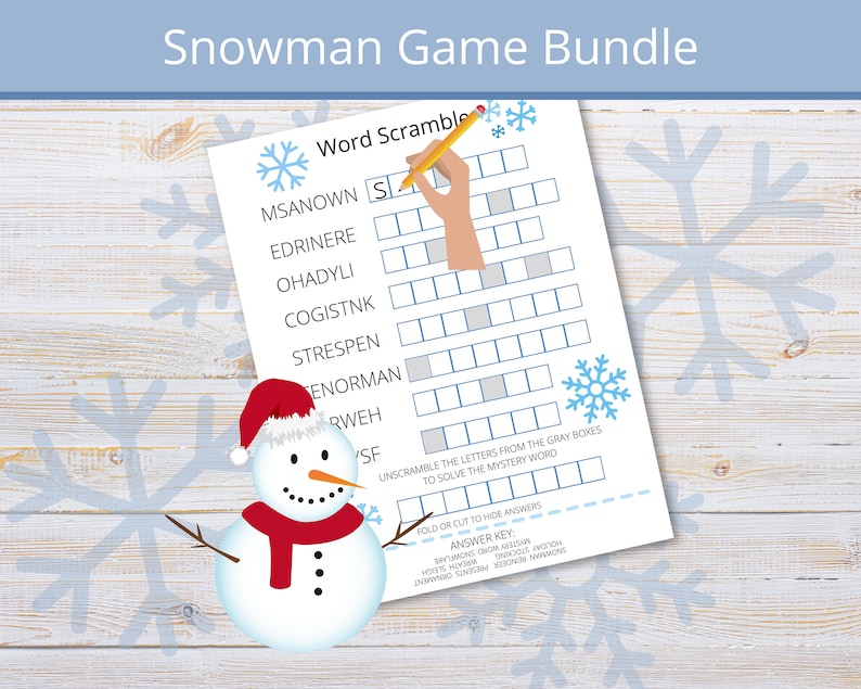 PRINTABLE SNOWMAN GAMES | Print at Home | Instant Download - Etsy