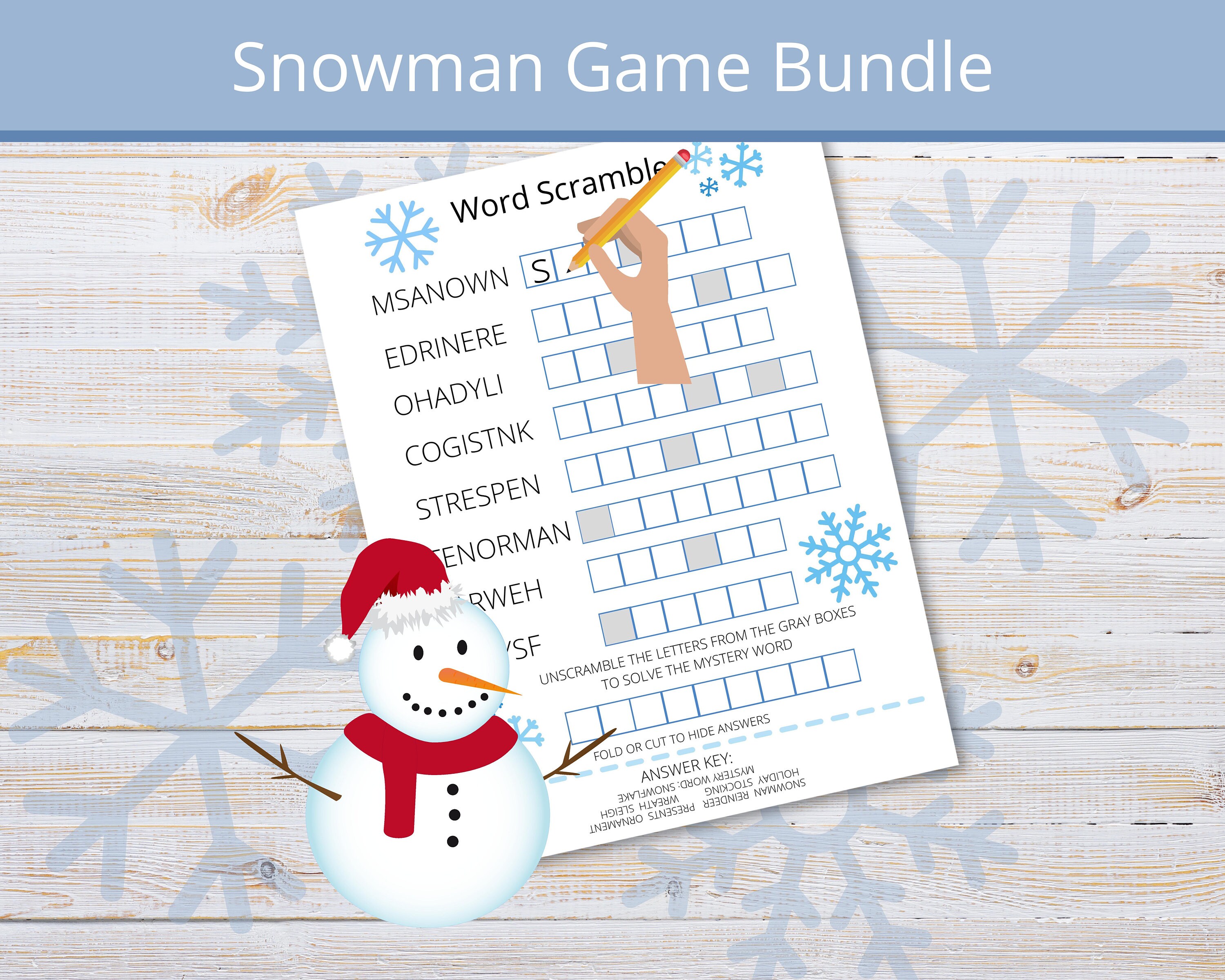 PRINTABLE SNOWMAN GAMES | Print at Home | Instant Download - Etsy