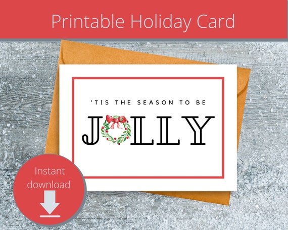 PRINTABLE HOLIDAY CARD Digital Download Christmas and | Etsy