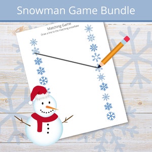 PRINTABLE SNOWMAN GAMES | Print at Home | Instant Download - Etsy