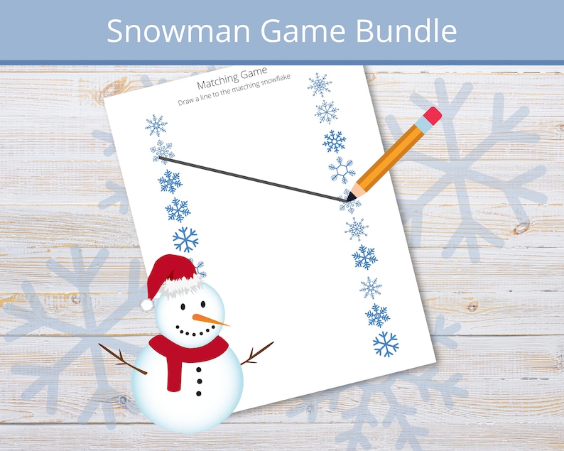 PRINTABLE SNOWMAN GAMES | Print at Home | Instant Download - Etsy