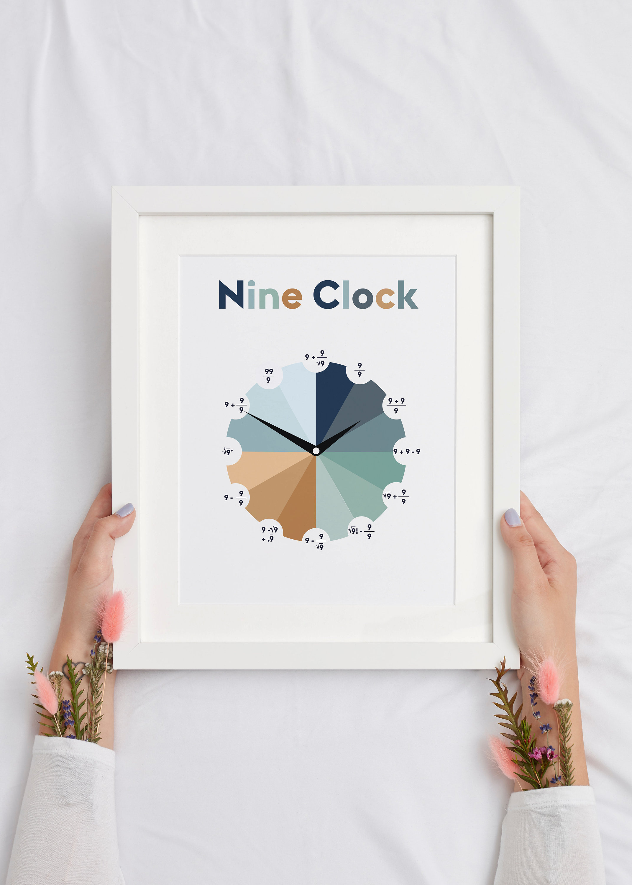 Nine Math Clock Printable Fun Math Poster, Fun Math Classroom Decor for ...