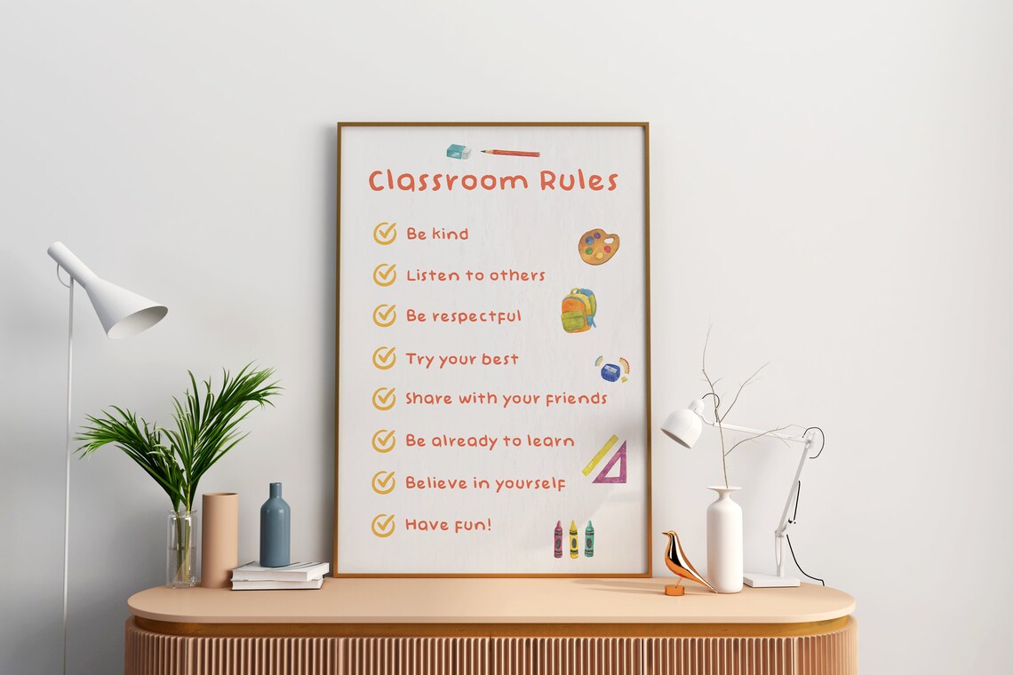 Classroom Rules Printable Fun Motivational Math Poster, Fun Math ...