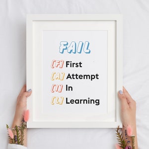 FAIL First Attempt in Learning Printable Math Poster, Math Classroom ...