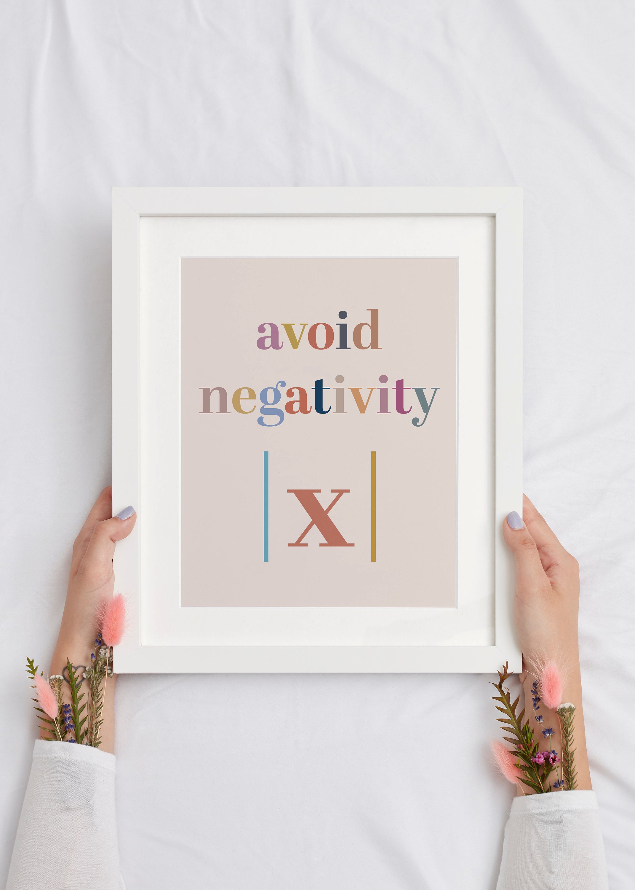 Avoid Negativity Absolute Value Printable Fun Math Calculus Wall Art ...