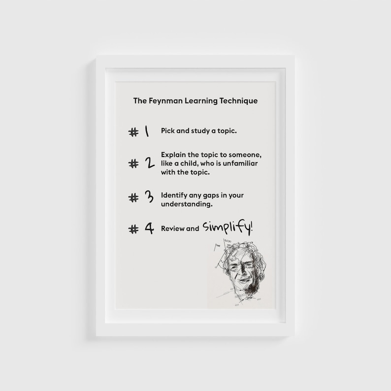 The Feynman Learning Technique Motivational Printable Science Poster ...