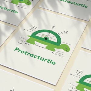 Protracturtle Cute Printable Fun Math Poster, Fun Math Classroom Decor ...