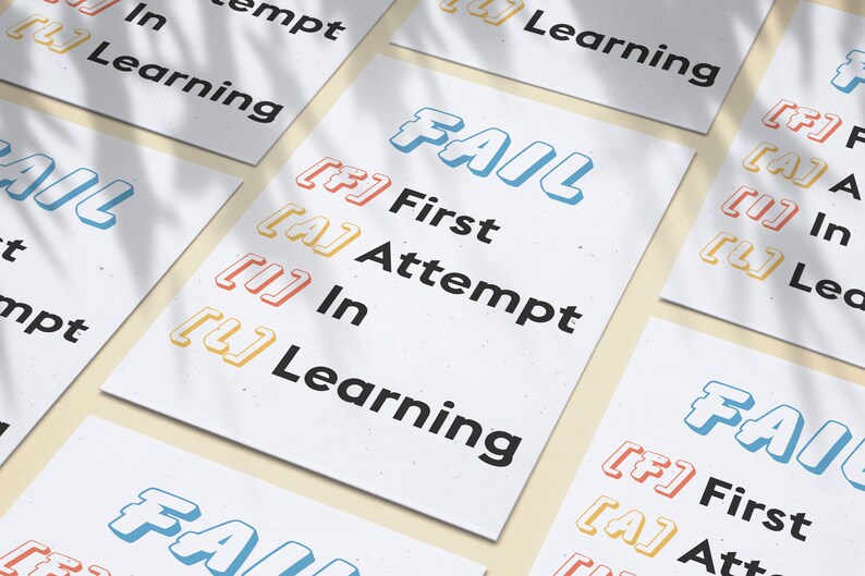 FAIL First Attempt in Learning Printable Math Poster, Math Classroom ...