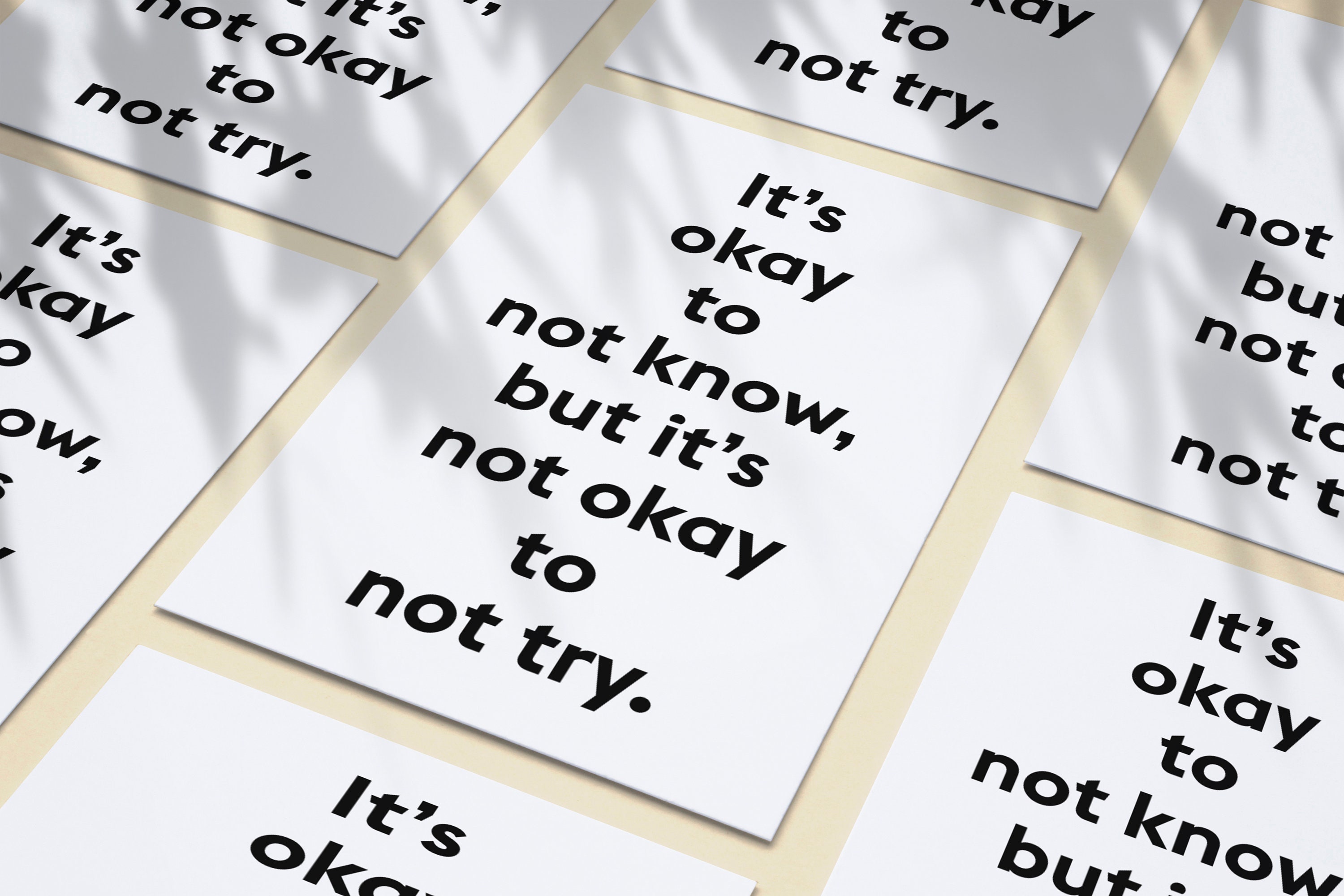 It is Okay to Not Know but It is Not Okay to Not Try Printable Math ...