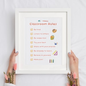 Classroom Rules Printable Fun Motivational Math Poster, Fun Math ...