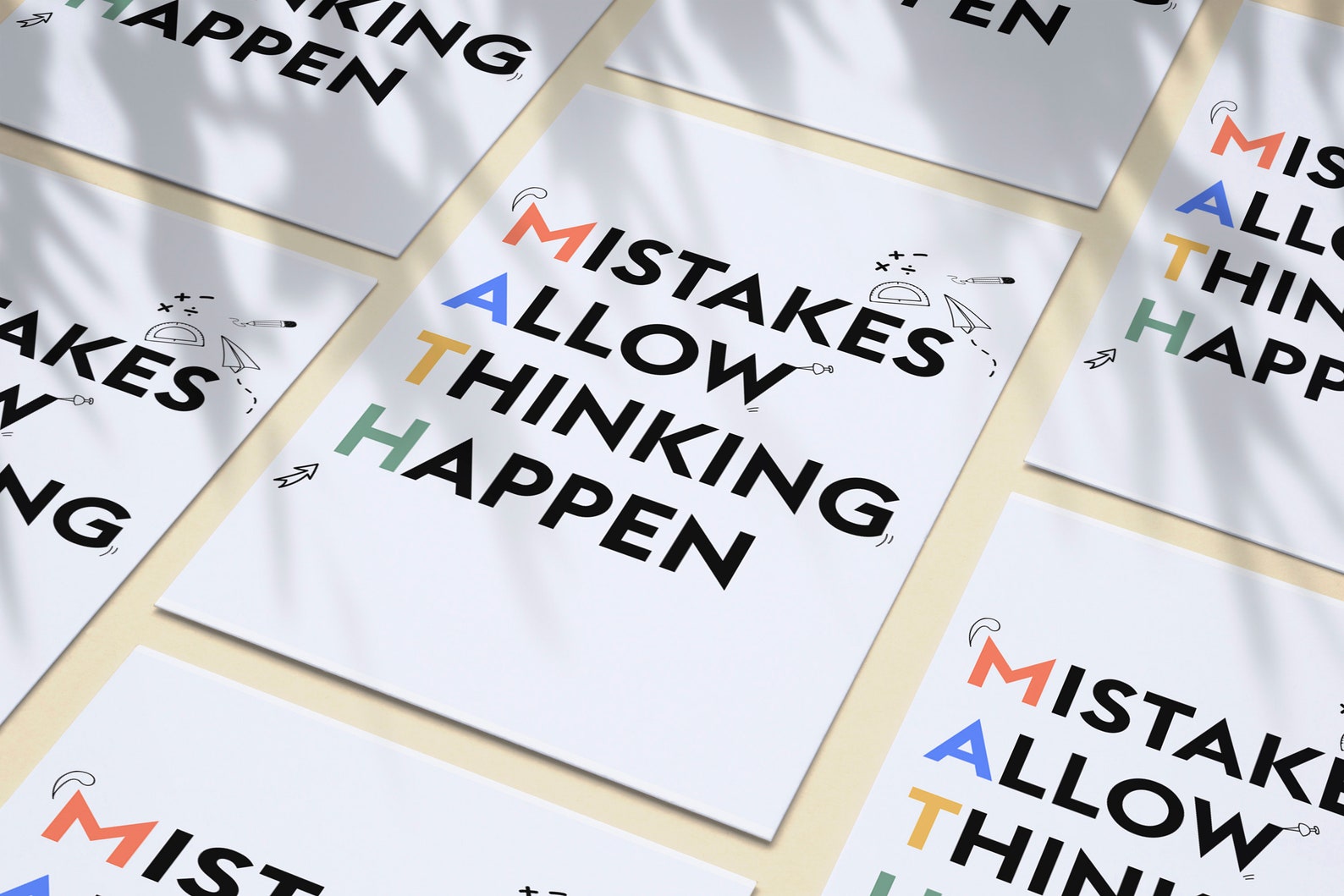 Mistakes Allow Thinking Happen Printable Math Poster Math | Etsy