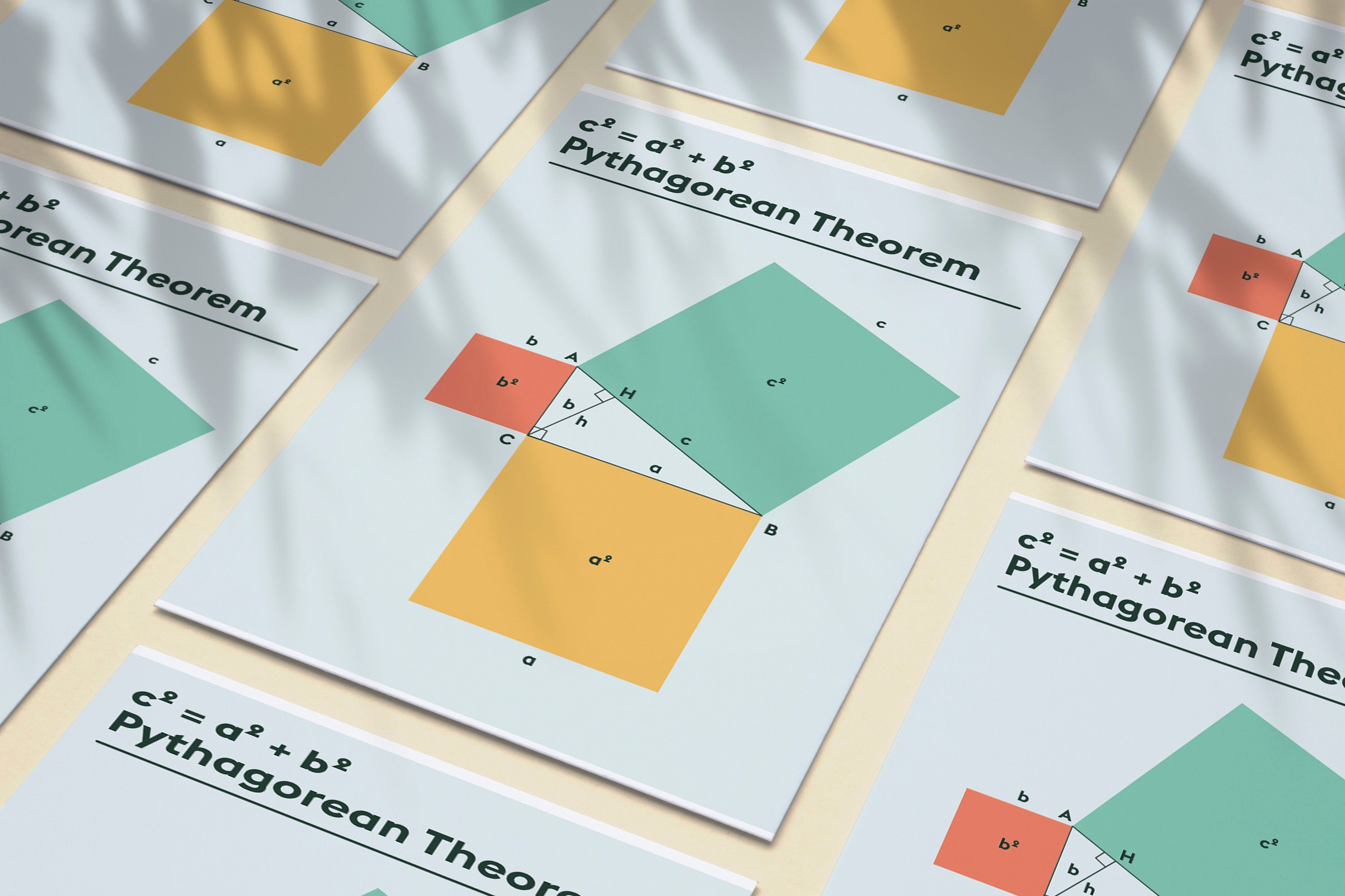 Pythagorean Theorem Colorful Printable Fun Math Geometry Poster, Fun ...