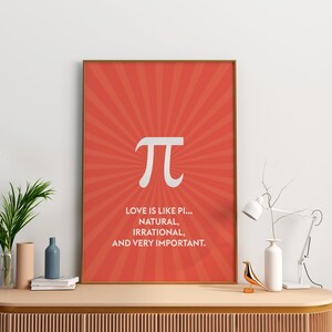 Love is Like Pi Printable Fun Math Poster, Fun Math Classroom Decor for ...