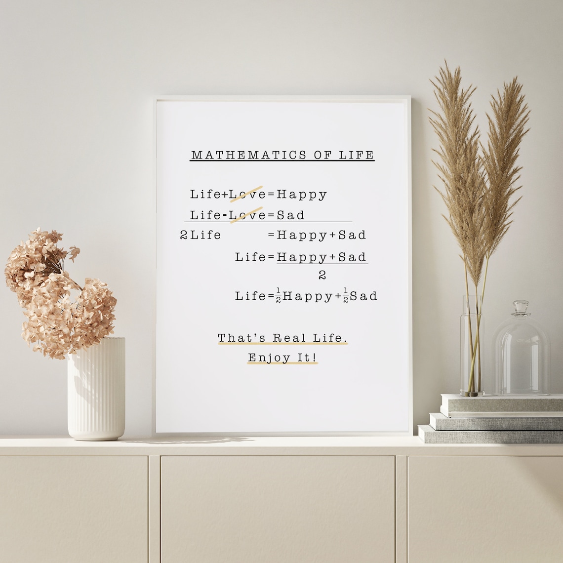 Mathematical Formula of Life, Mathematics of Life, Funny Math Poster ...