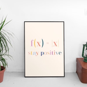 Stay Positive Like Absolute Value Printable Math Poster, Math Classroom ...
