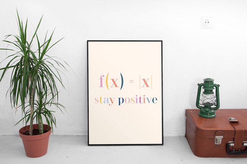 Stay Positive Like Absolute Value Printable Math Poster, Math Classroom ...