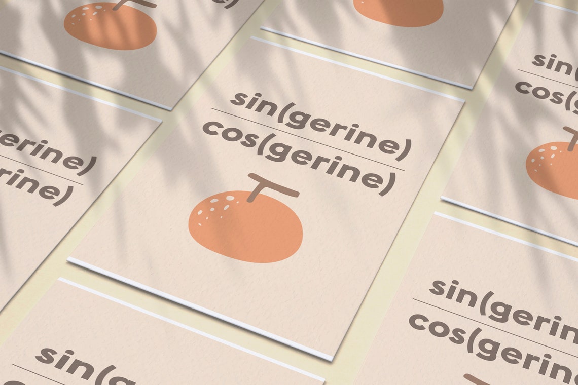 Singerine Cosgerine Tangerine Printable Math Wall Art Poster - Etsy