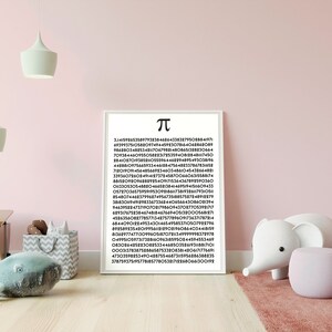 First 1000 Digits of Pi Printable Fun Math Poster, Fun Math Classroom ...