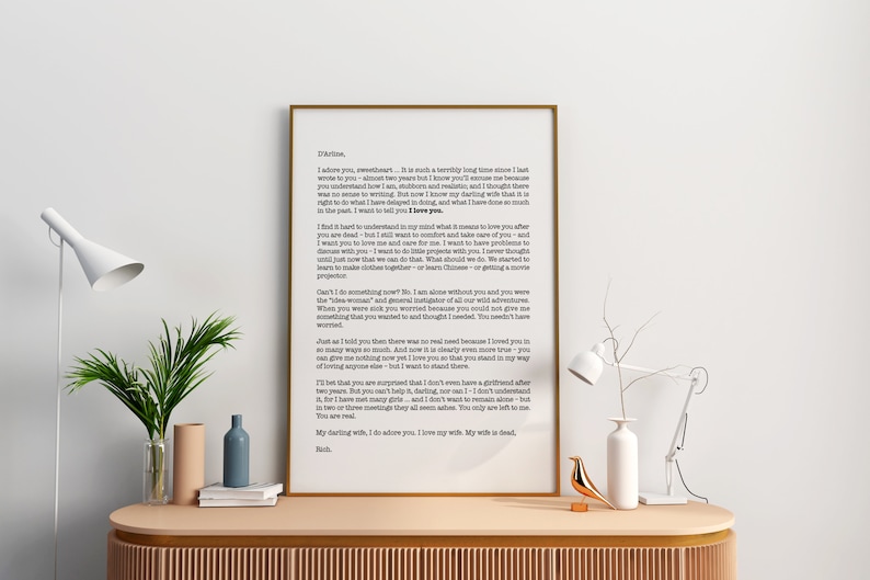 Richard Feynman's Letter to His Wife Printable Poster, Math Classroom ...
