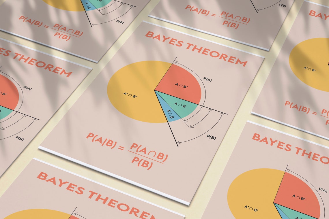Bayes Theorem Colorful Printable Fun Math Geometry Poster Fun - Etsy