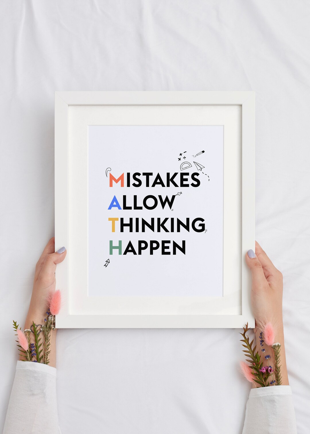Mistakes Allow Thinking Happen Printable Math Poster, Math Classroom ...