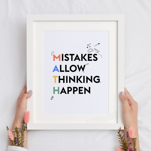 Mistakes Allow Thinking Happen Printable Math Poster Math - Etsy