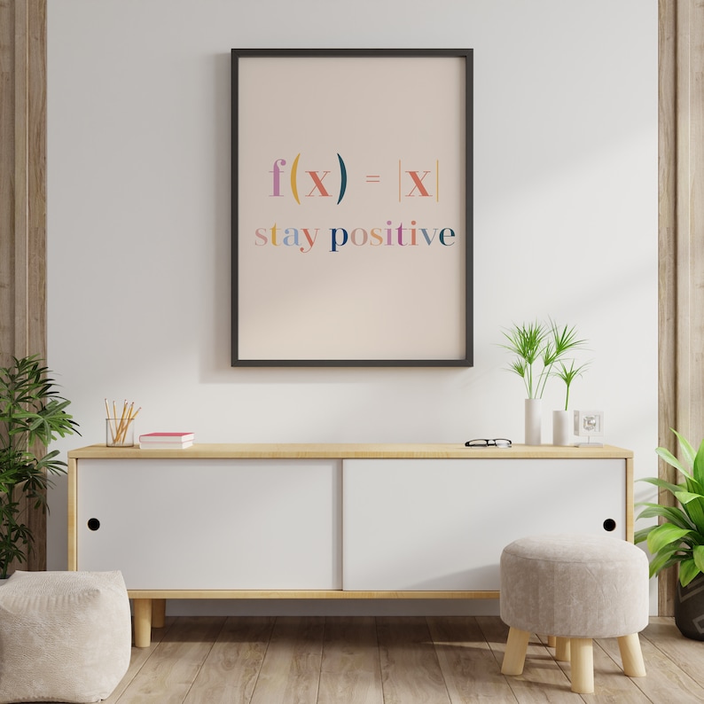 Stay Positive Like Absolute Value Printable Math Poster, Math Classroom ...
