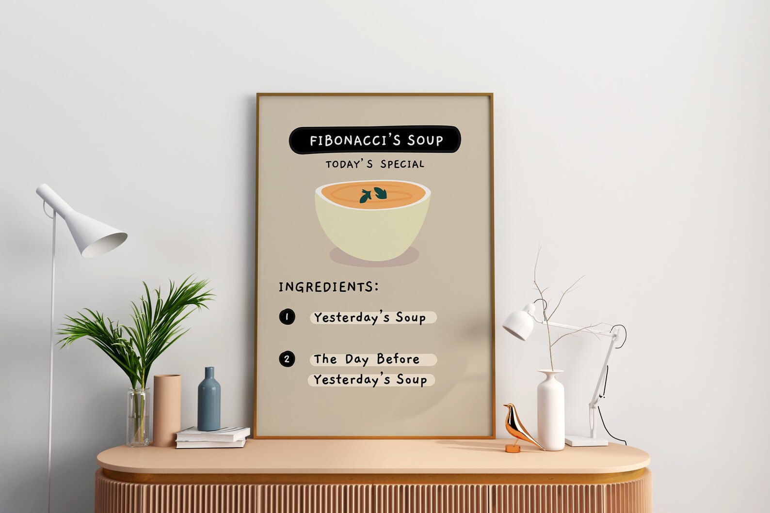Fibonacci's Soup Colorful Printable Math Poster, Fun Math Classroom Decor for Middle and High ...