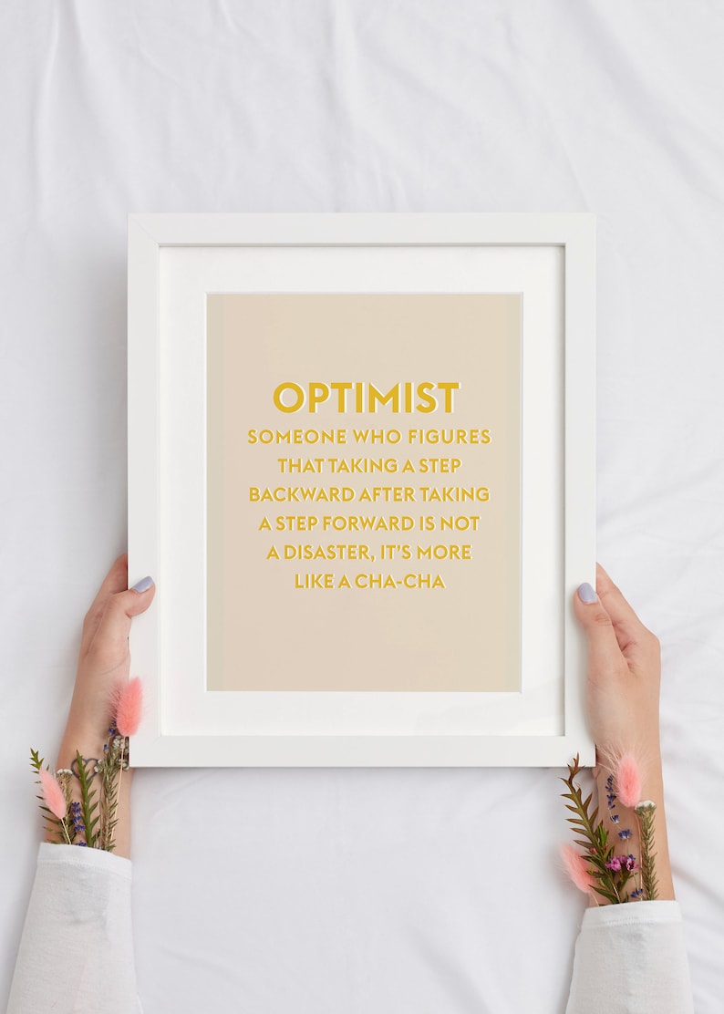 OPTIMIST Funny Motivational Quote Wall Art Poster T-shirt | Etsy
