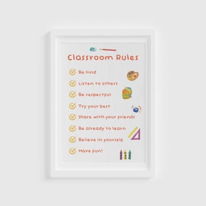 Classroom Rules Printable Fun Motivational Math Poster, Fun Math ...